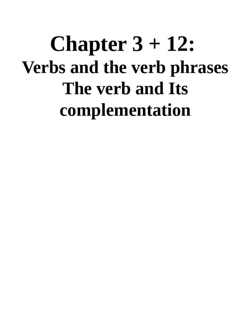Chapter 3+12 (Autosaved) | PDF | Verb | Clause