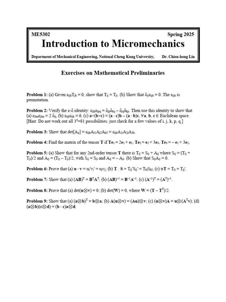 hw00 - Exercise - Tensor Notation | PDF