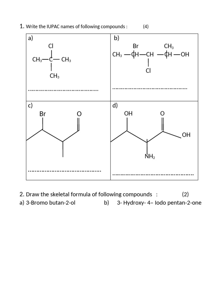 IUPAC Naming and Formulas Guide | PDF