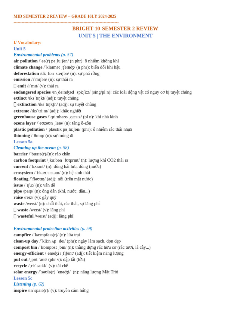 MID SEMESTER 2 REVIEW | PDF