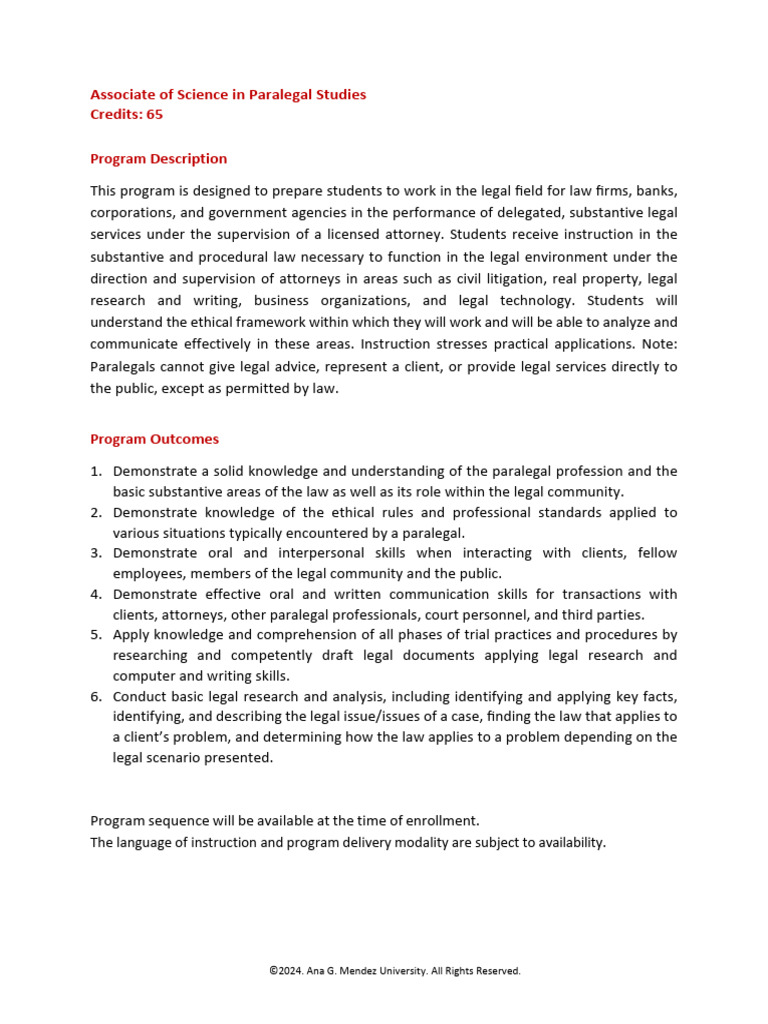 Associate_Paralegal_Studies | PDF | Paralegal | Lawyer