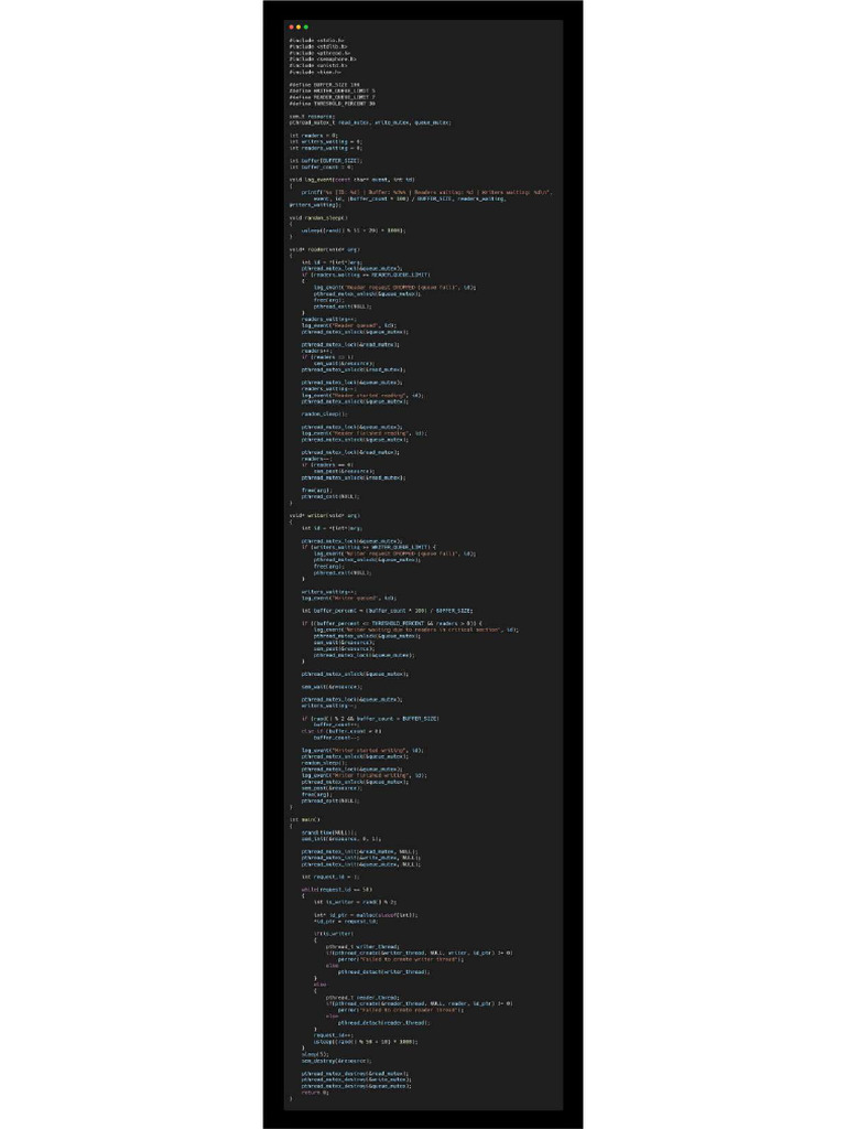 reader_writer code in os in java | PDF