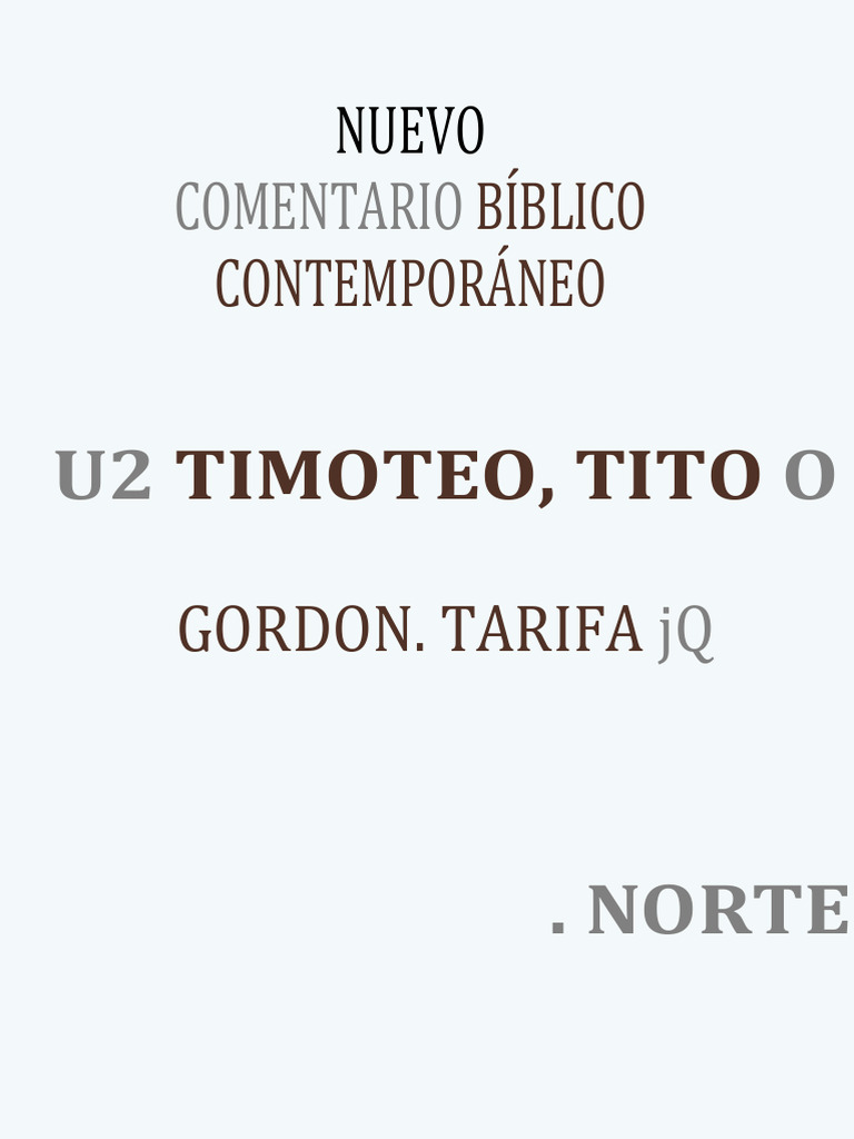 1 y 2 Timoteo y Tito - Gordon Fee | PDF | Pablo el apóstol | Biblia