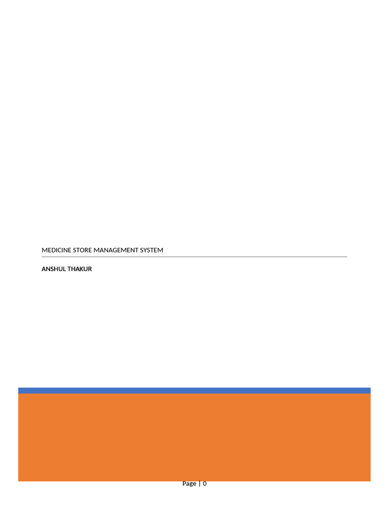 Anshul Thakur Final Report 2 Medicine Store Management | PDF | Databases | My Sql