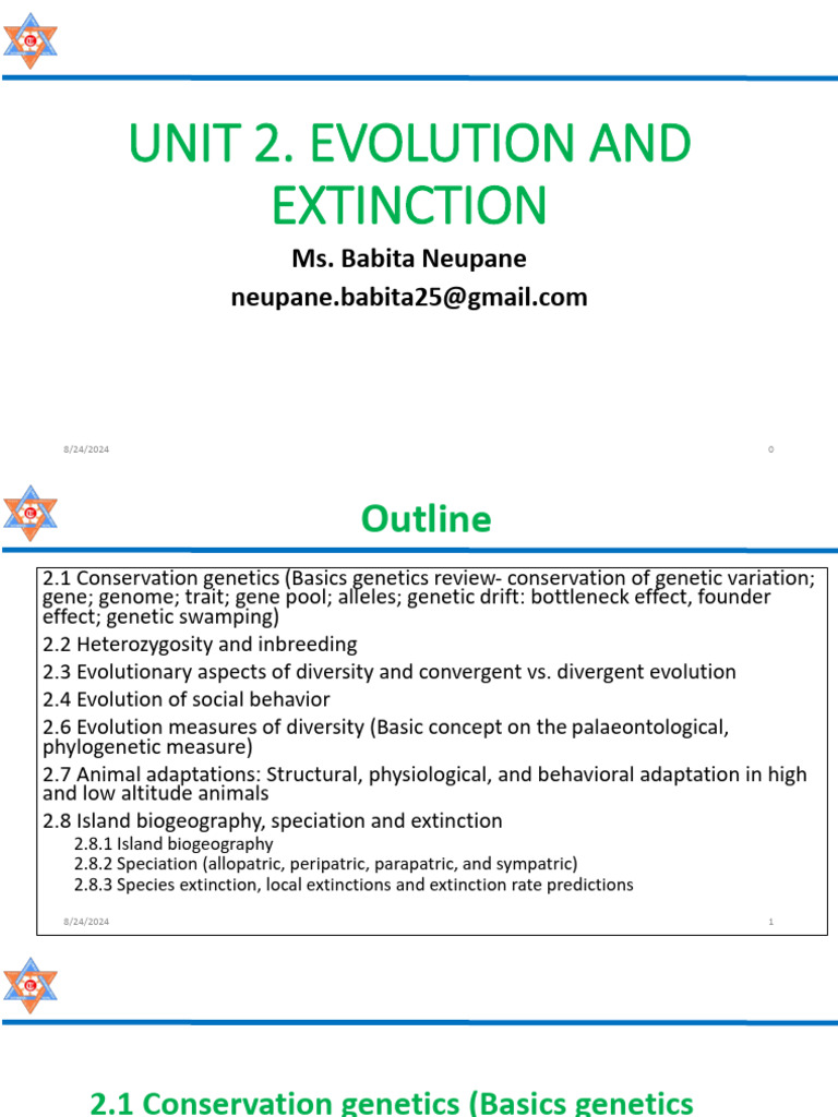 Unit - 2 EVOLUTION AND EXTINCTION | PDF | Zygosity | Evolution