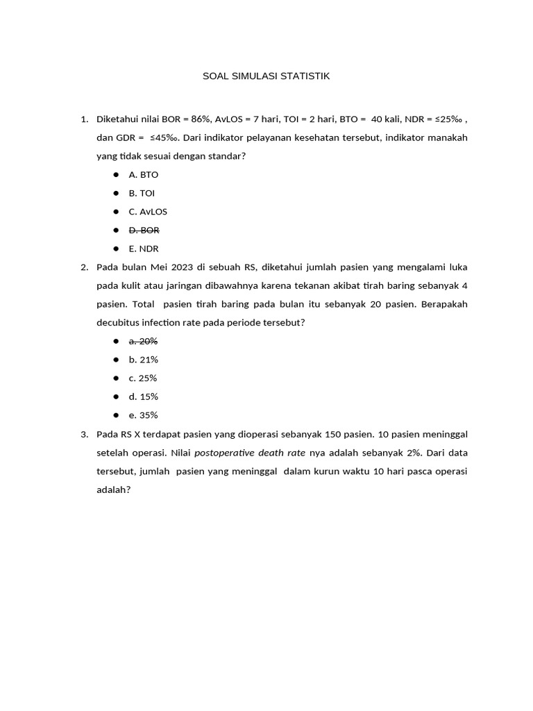 18 Soal Simulasi Statistik | PDF