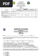 Tos in Filipino 6 1st Quarter 2025-2026 | PDF