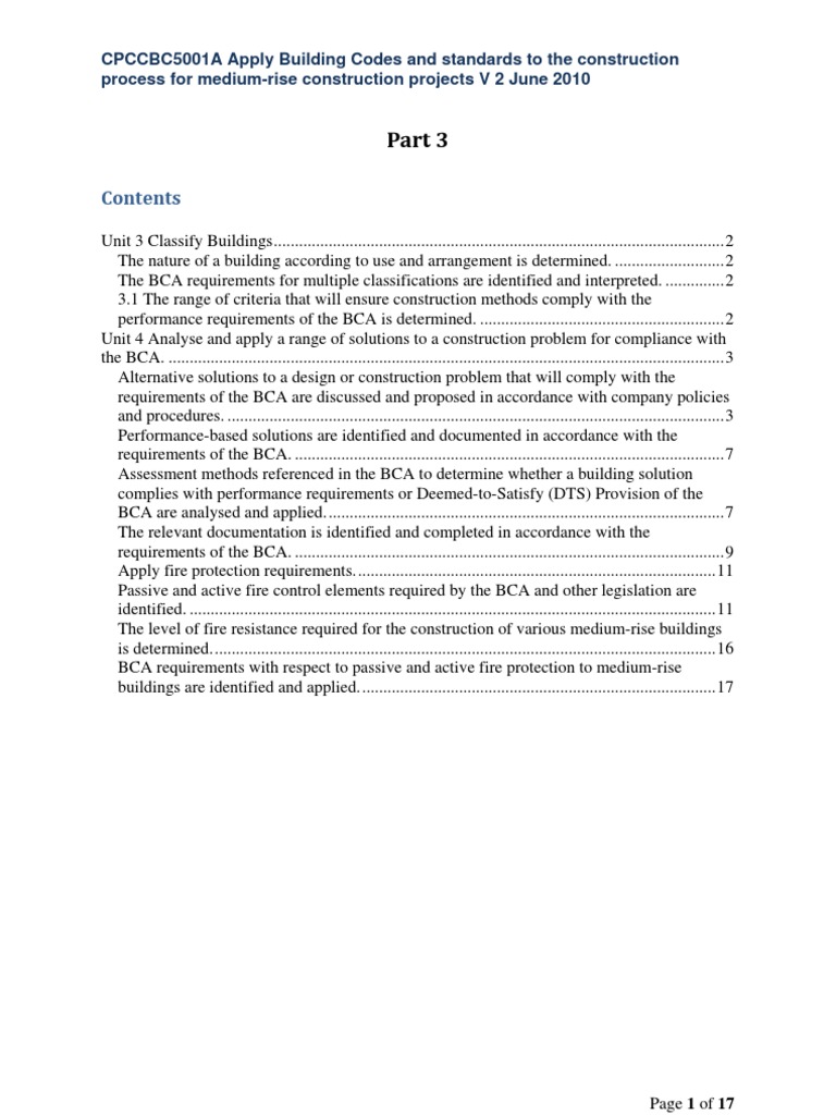 CPCCBC5001A Apply Building Codes and Standards To The Construction ...