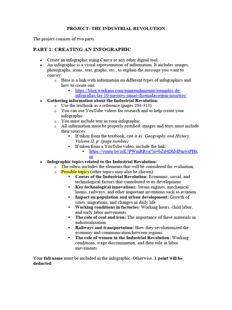 Industrial Revolution Infographic Project | PDF | Industrial Revolution ...
