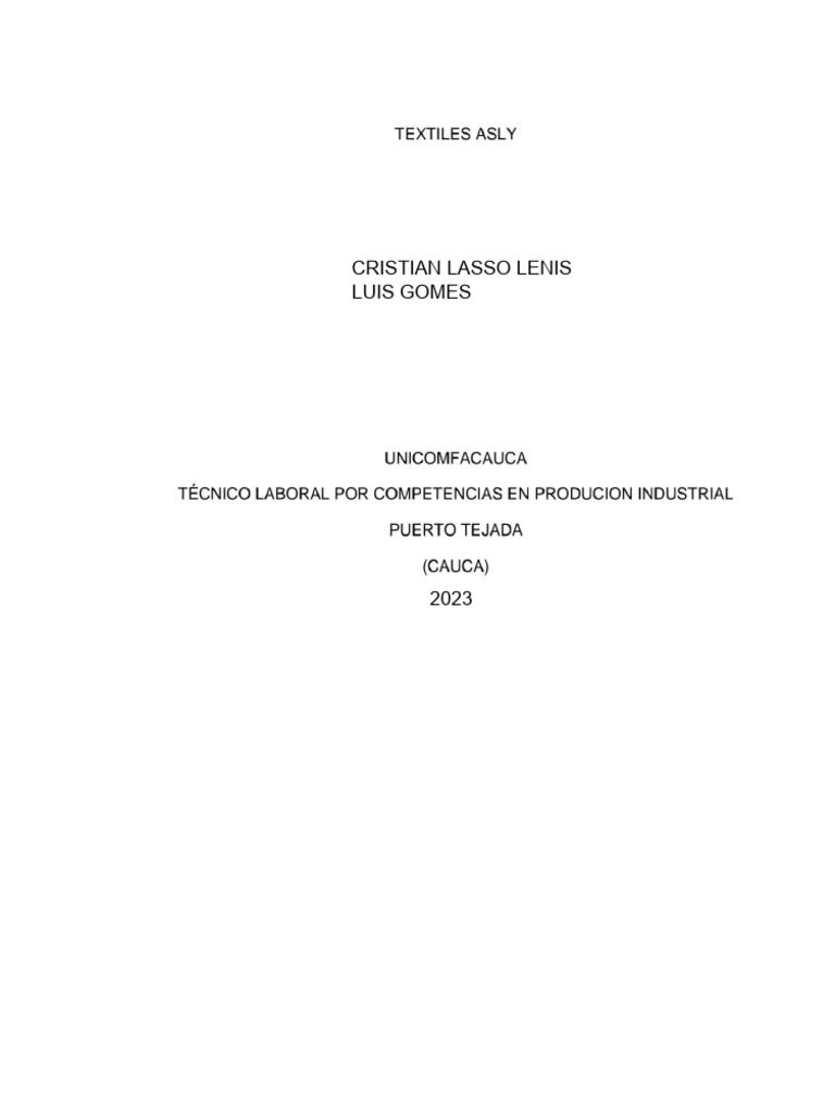 Proyecto Textil Asly 4 PDF | PDF