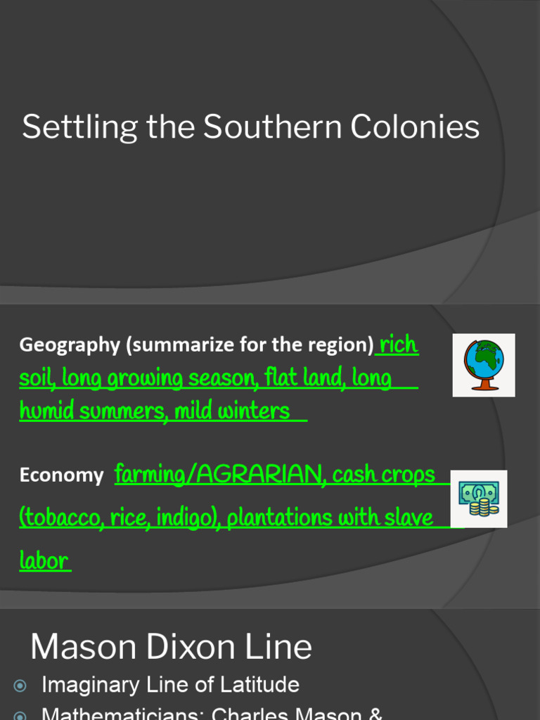 Settling the Southern Colonies | PDF | English Colonization Of The ...