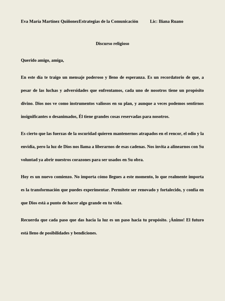 Mensaje de Esperanza y Propósito Divino | PDF