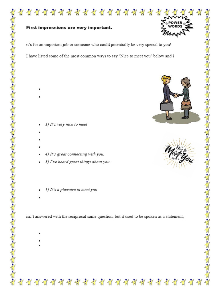 Nice to meet u | PDF