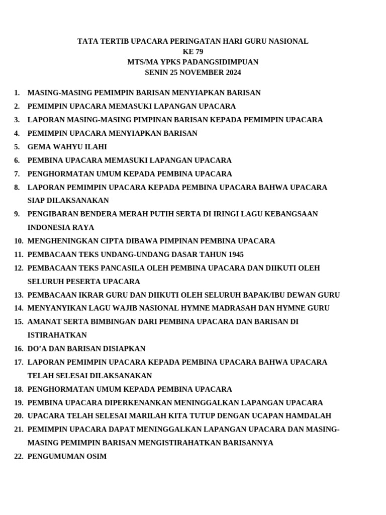 Tata Tertib Upacara | PDF
