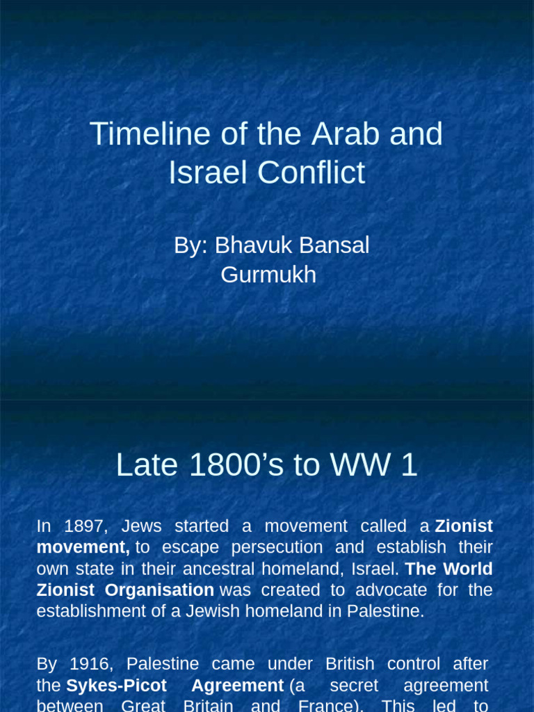 Arab-Israeli Conflict Timeline Overview | PDF | World Politics | Israel