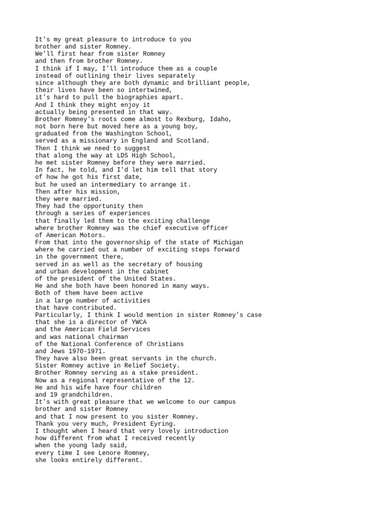 El Lugar Que Le Corresponde A La Mujer-Hermana Lenore Romney | PDF ...