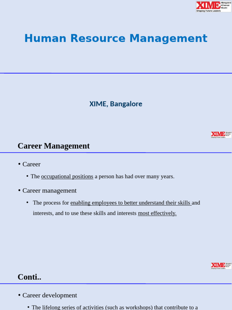PGDM B30 HRM 10 Career Management | PDF | Mentorship | Employment