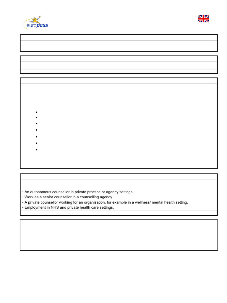 Europass Certificate Supplement for CBT-L5 2024-25 | PDF | Cognitive Behavioral Therapy
