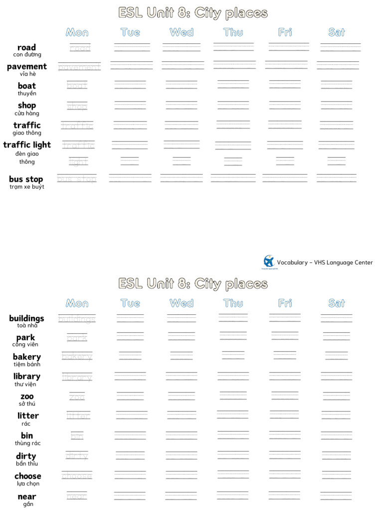 Vocab - ESL - Unit 8 | PDF