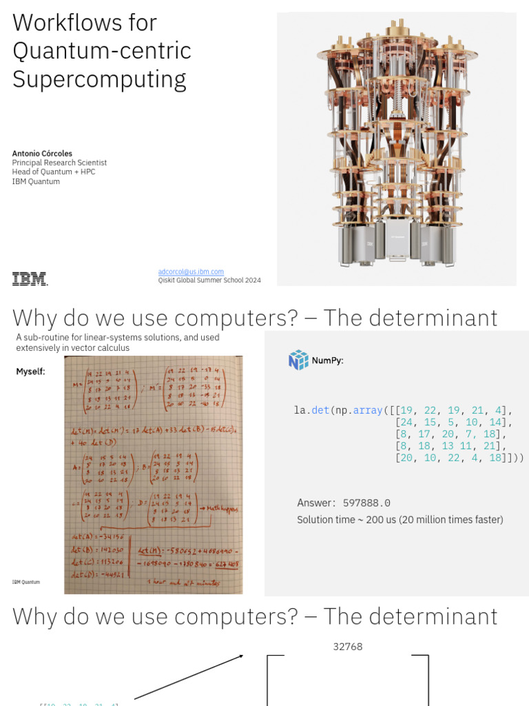 Lecture 5.1 - Workflows for Quantum-centric Supercomputing | PDF ...