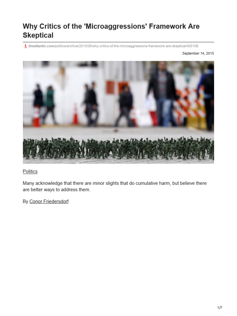 Why Critics of The Microaggressions Framework Are Skeptical | PDF ...