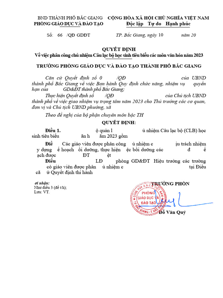 CV số 414-QĐ số 66- QĐ phân công CV các CLB HS tiêu biểu - signed ...