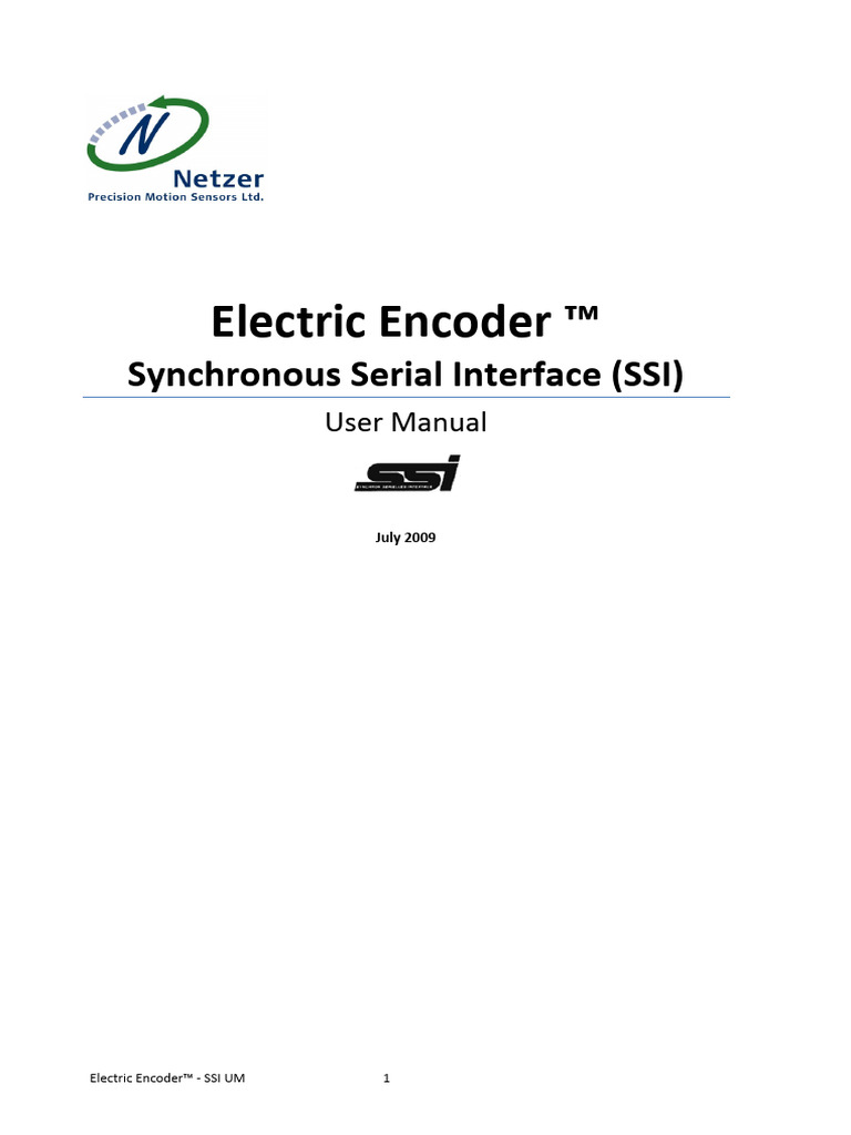 Electric Encoder SSI UM 0.9.4 | PDF | Information And Communications ...