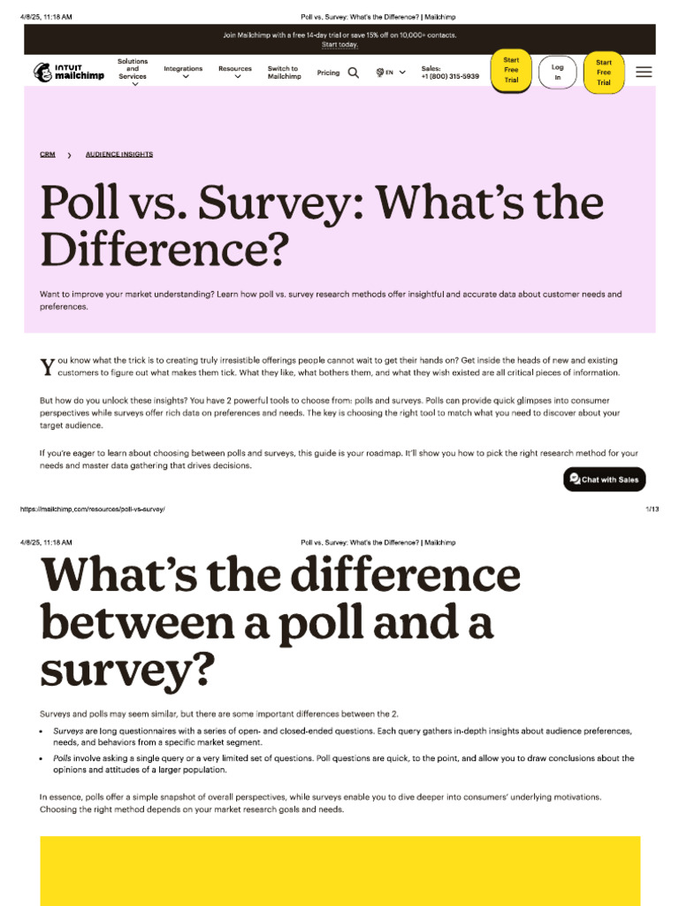 Intuit - 2024 - Polls Vs Survey - Whats The Difference | PDF