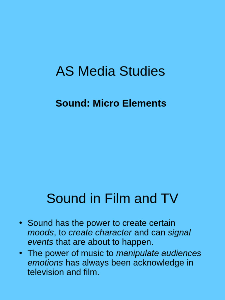 Understanding Sound in Film and TV | PDF | Entertainment