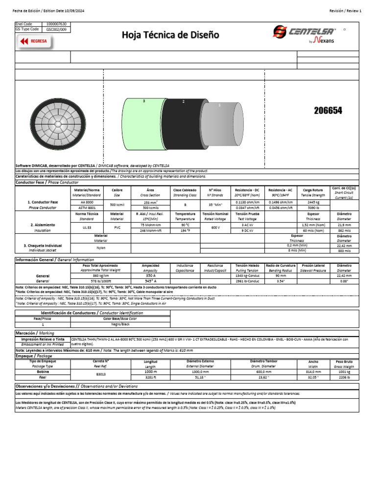 HTD Cod Enel 1000007630 | PDF | Electricidad | Cantidades fisicas