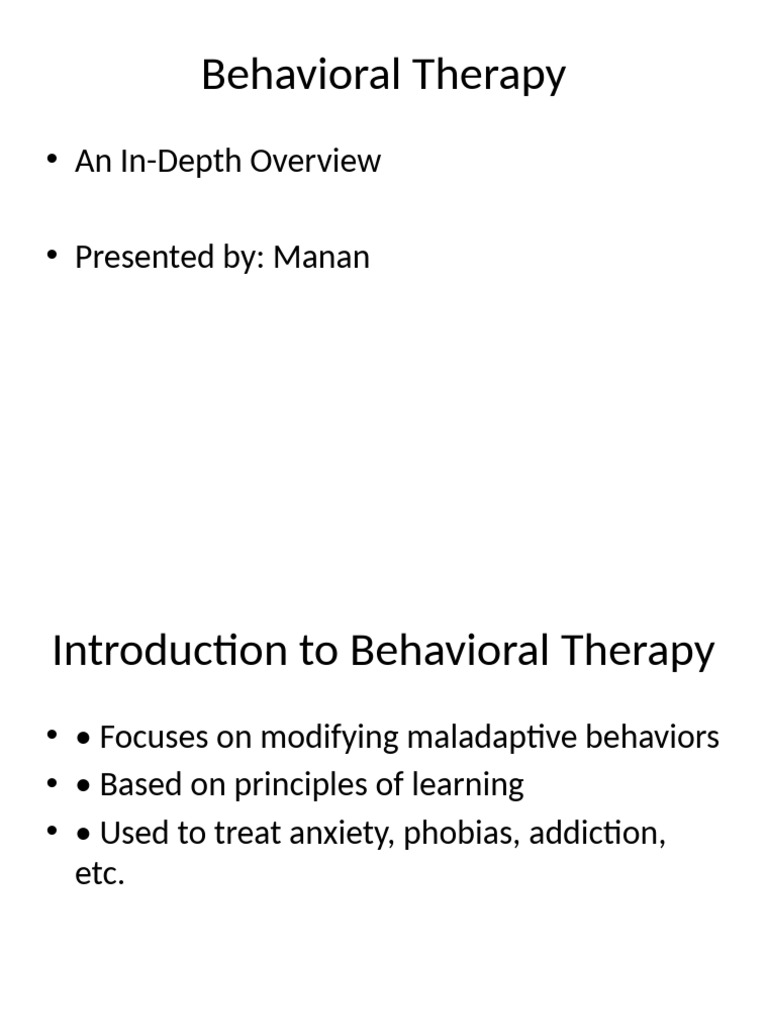 Behavioral Therapy Presentation-2 | PDF | Reinforcement | Behaviour Therapy