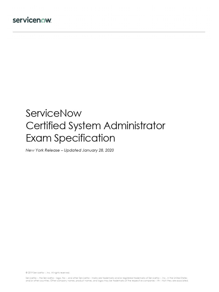 servicenow-sys-admin-exam-specs | PDF | Multiple Choice | Information ...