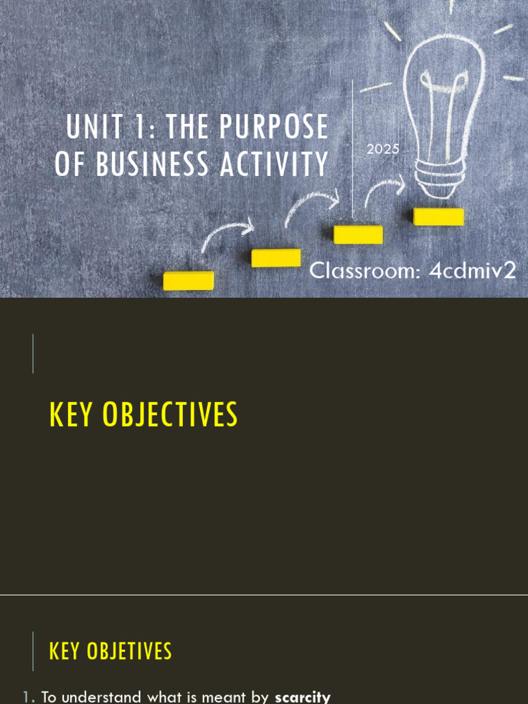 Unit 1 The Purpose of Business Activity - 2025 | PDF | Value (Economics ...
