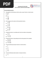 5th ICSE Mathematics Fractions Worksheet | PDF