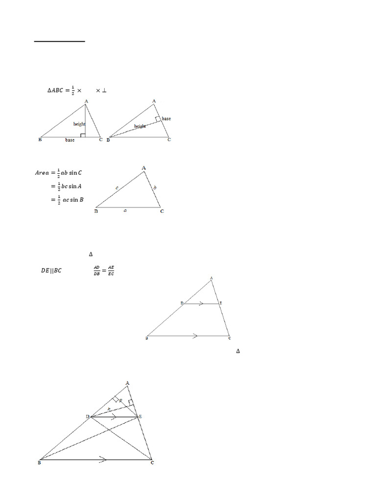 Area and Proportions in Triangles | PDF | Circle | Area