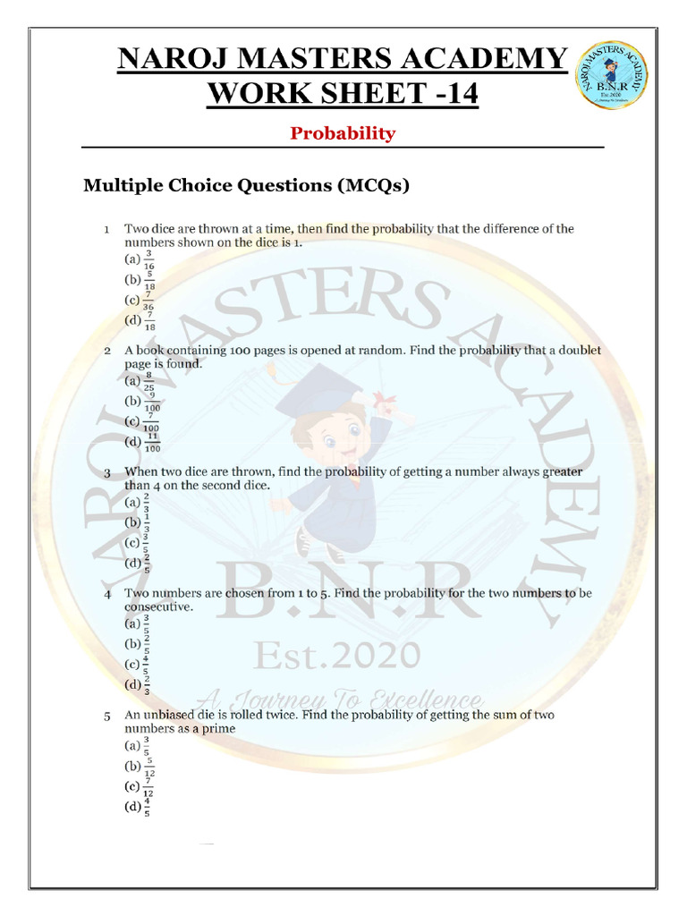 Probability Worksheet 2 | PDF