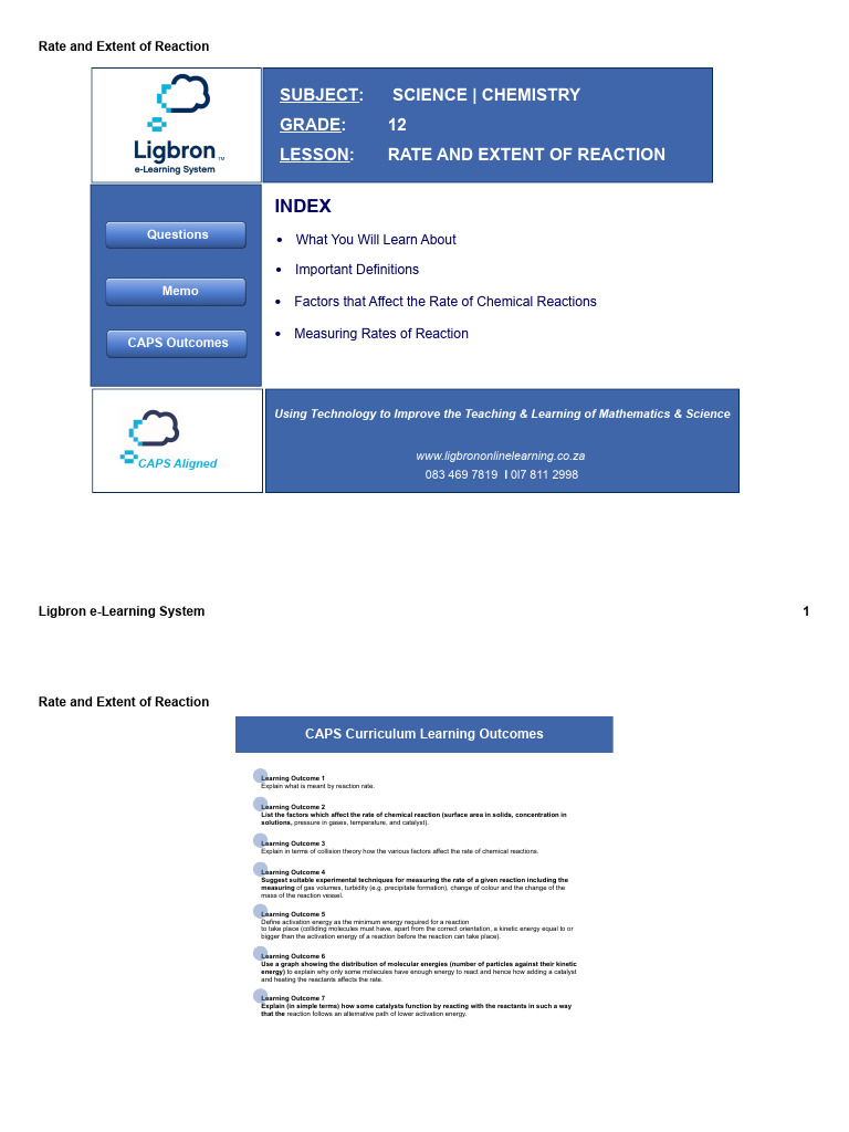 Layout Rate of Reactions Presentation 1658406172 | PDF | Chemistry ...
