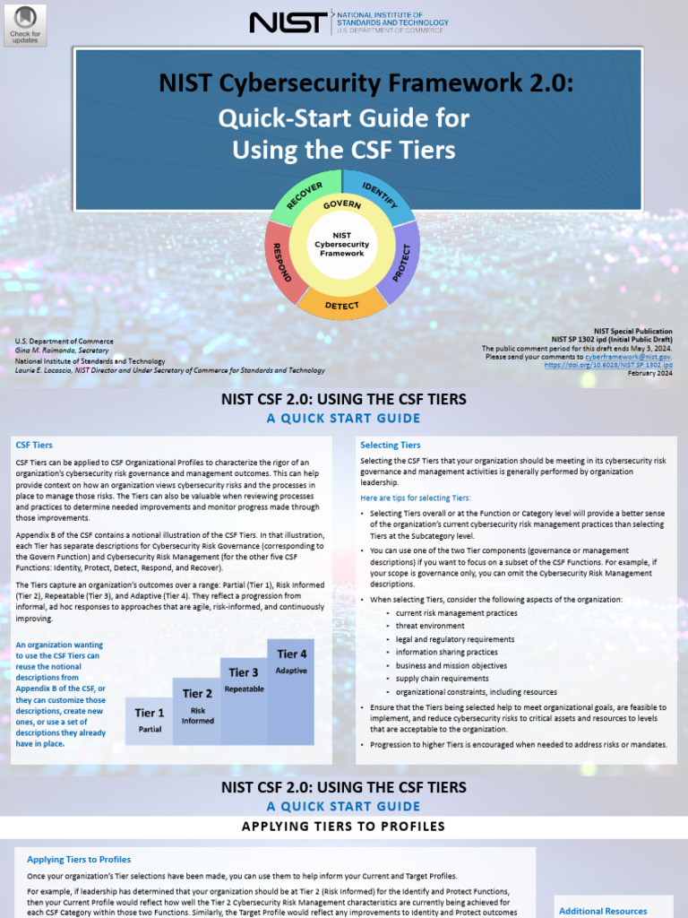 NIST CSF 2.0_ Quick-Start Guide for Using the CSF Tiers | PDF | Business