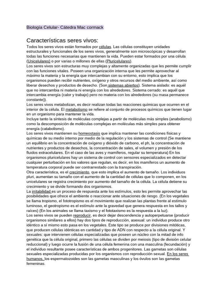 1er Parcial Resumen-Biología Celular - Cátedra Mac Cormack 2024 | PDF | Virus | Enlace covalente