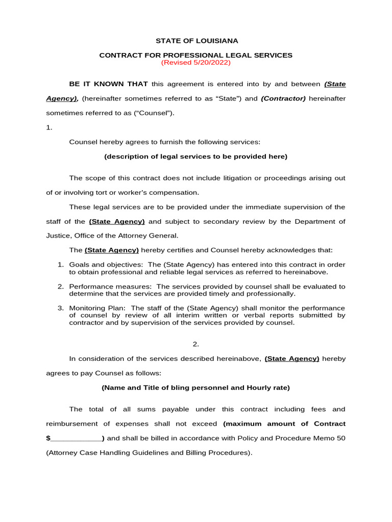 legal-services-contract-template (2) | PDF | Civil Rights Act Of 1964 ...