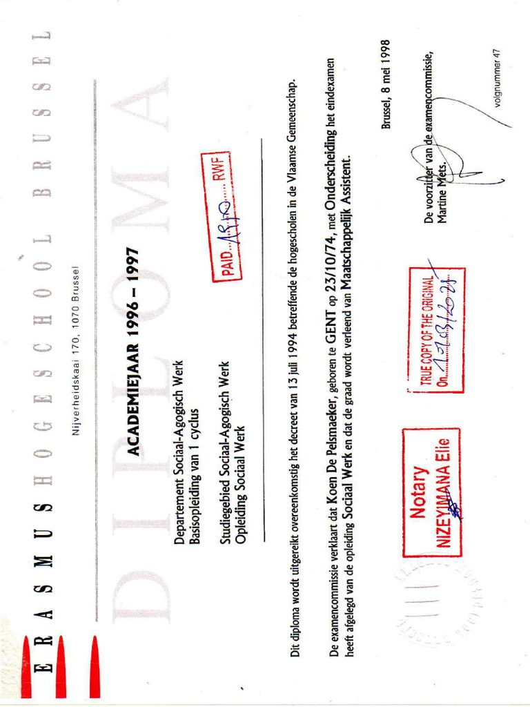 Diploma Erasmus University. | PDF