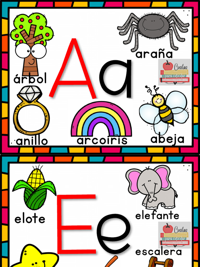 Vocales A-E-I-O-U con Dibujos | PDF