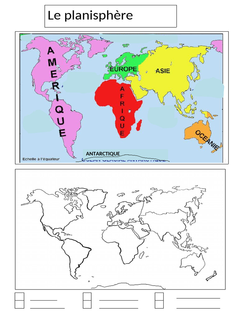 Le Planisphère Les Continents | PDF