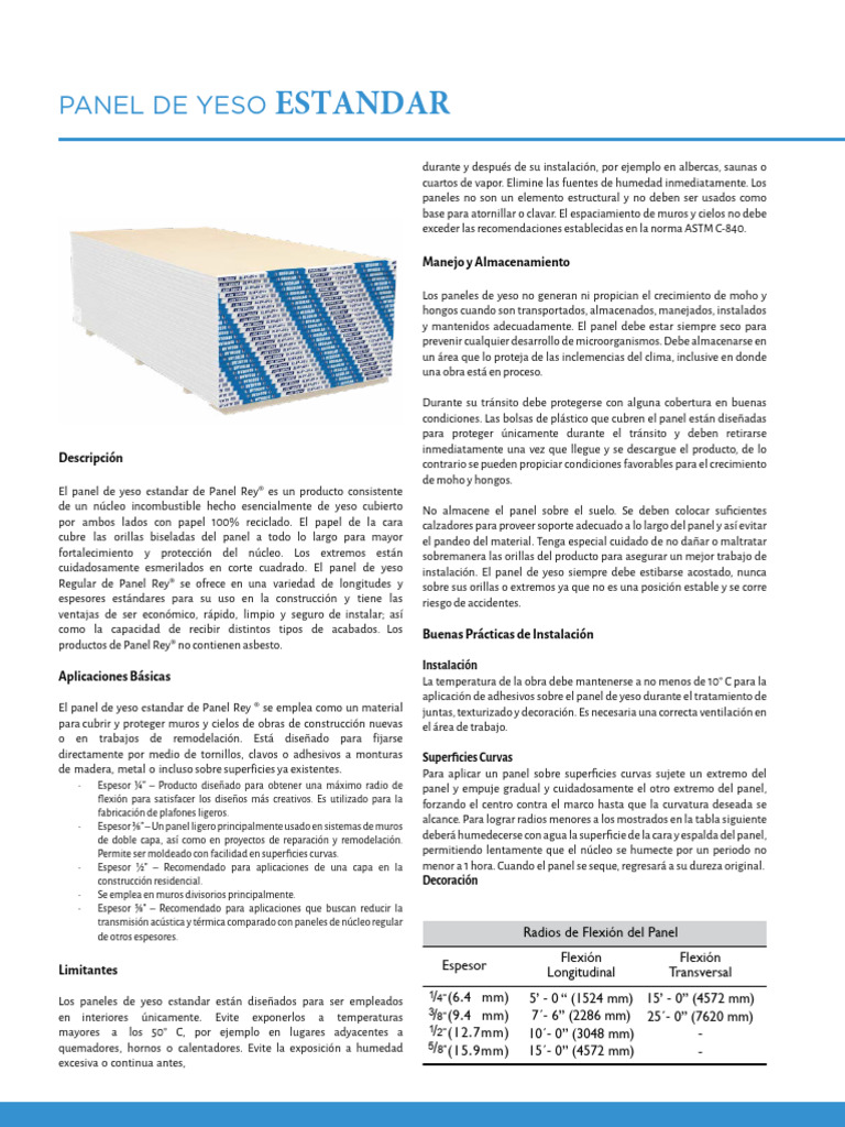 Panel de Yeso Estandar | PDF | Yeso | Tornillo