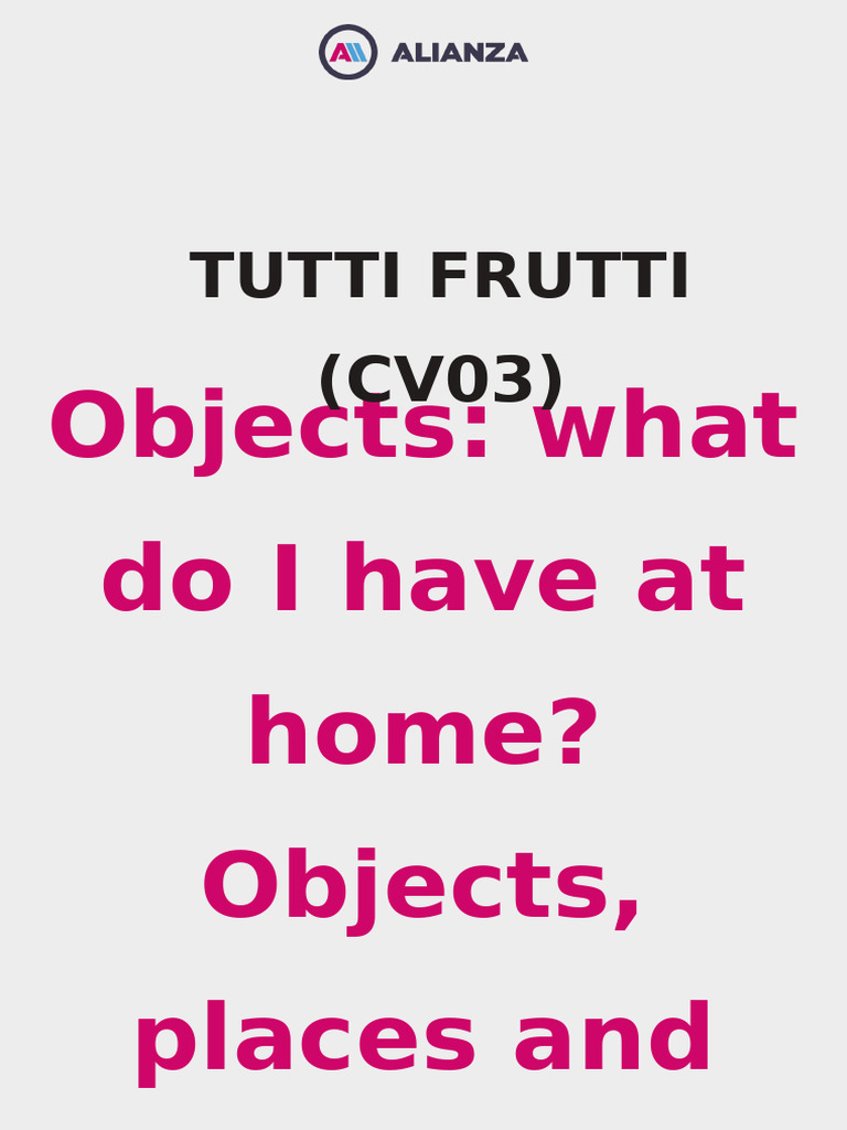 Conversation (Objects What Do I Have at Home Objects, Places and Furniture.) Student PDF | PDF ...