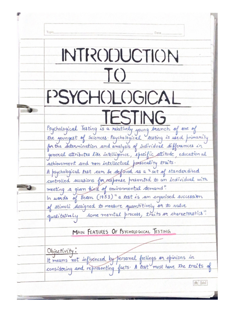 Introduction To Psychological Testing | PDF