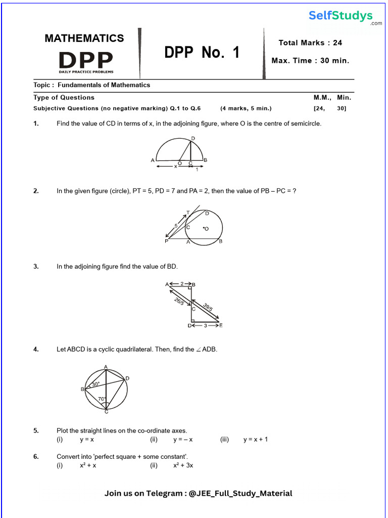jee main DPP 1 | PDF