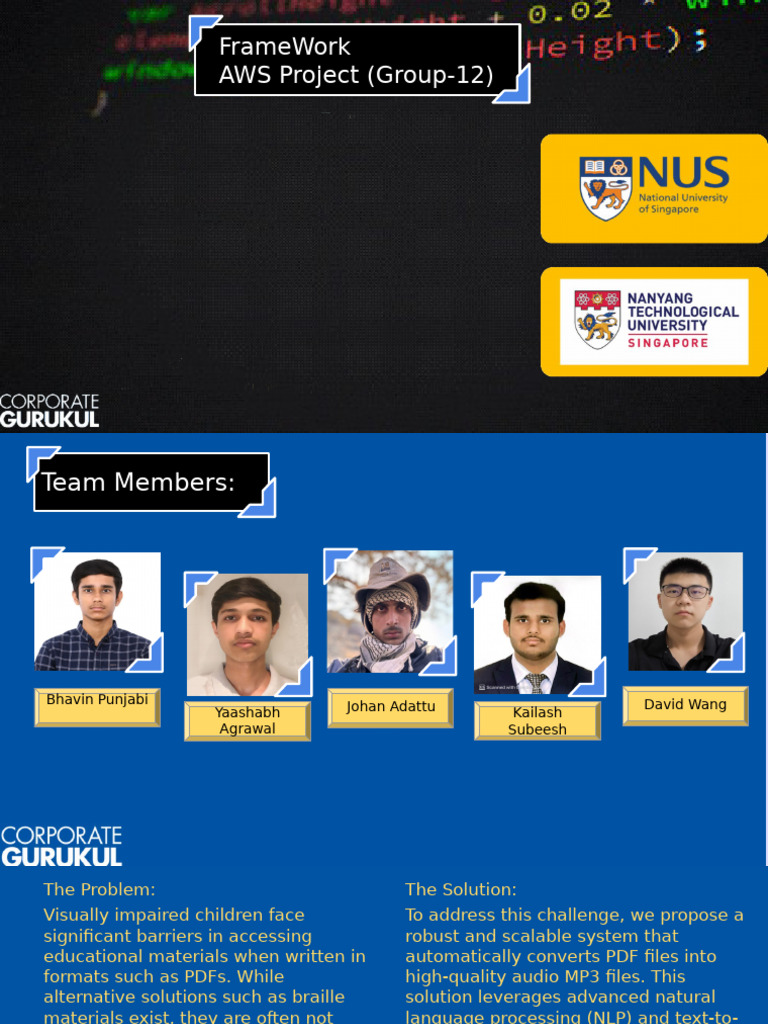 FrameWork AWS PROJECT(GROUP-12) | PDF | Speech Synthesis | Computer Science