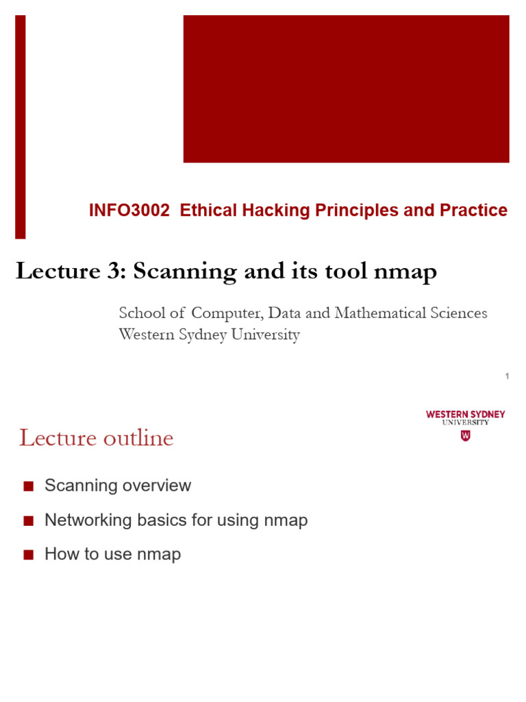 Lecture03 Scanning Nmap | PDF | Internet Protocols | Transmission Control Protocol
