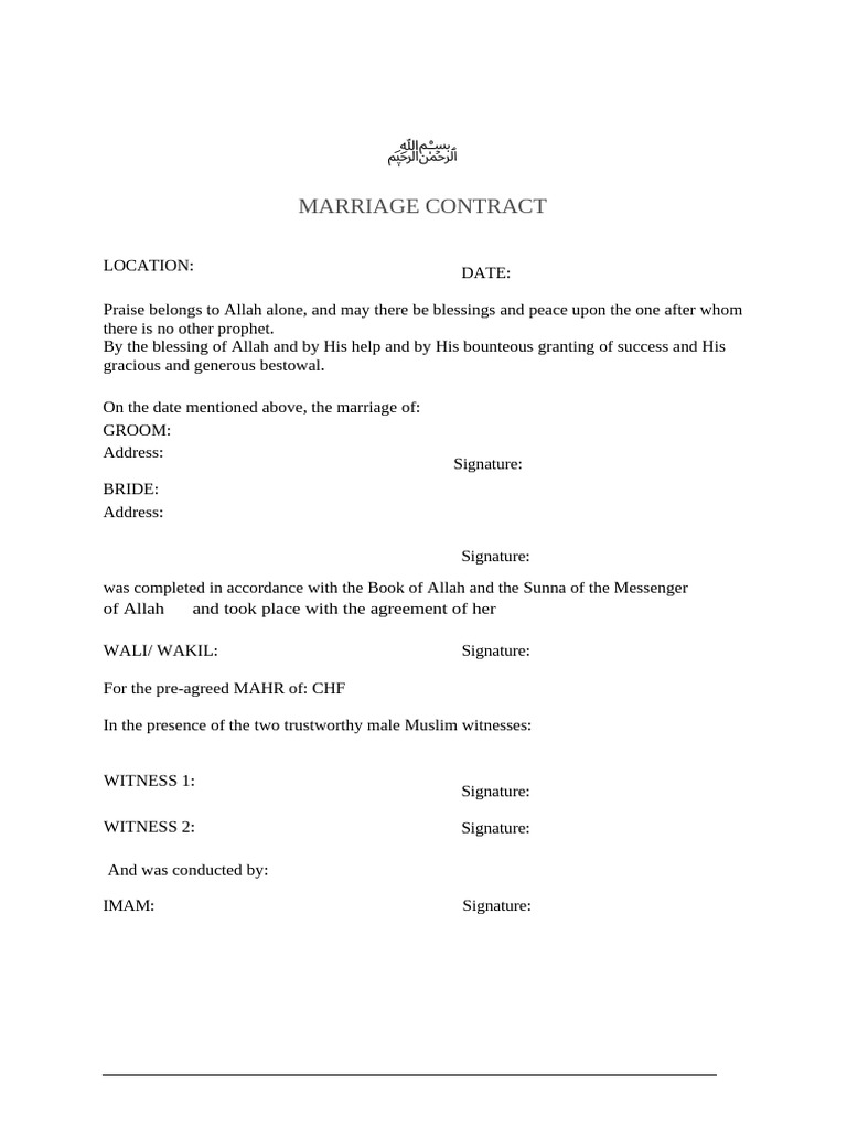Wedding Contract Template | PDF